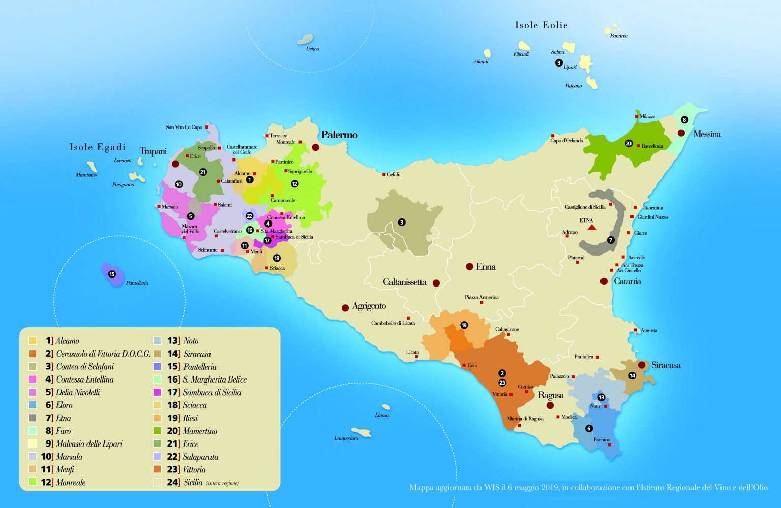 Sicily Wine Region Map, 24 Doc & Docg - Wine in Sicily